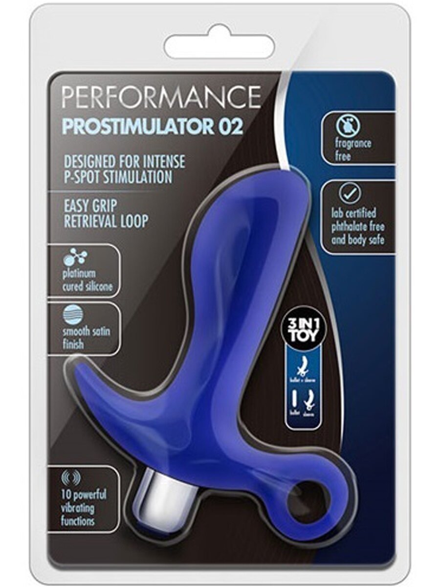 Мужской анатомический вибростимулятор простаты "PERFORMANCE PROSTIMULATOR 02" 9см