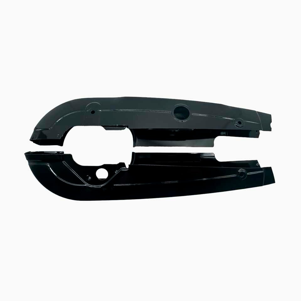 Кожух приводной цепи на мопед Альфа, RX, Дельта, ZODIAK (метал, черный)