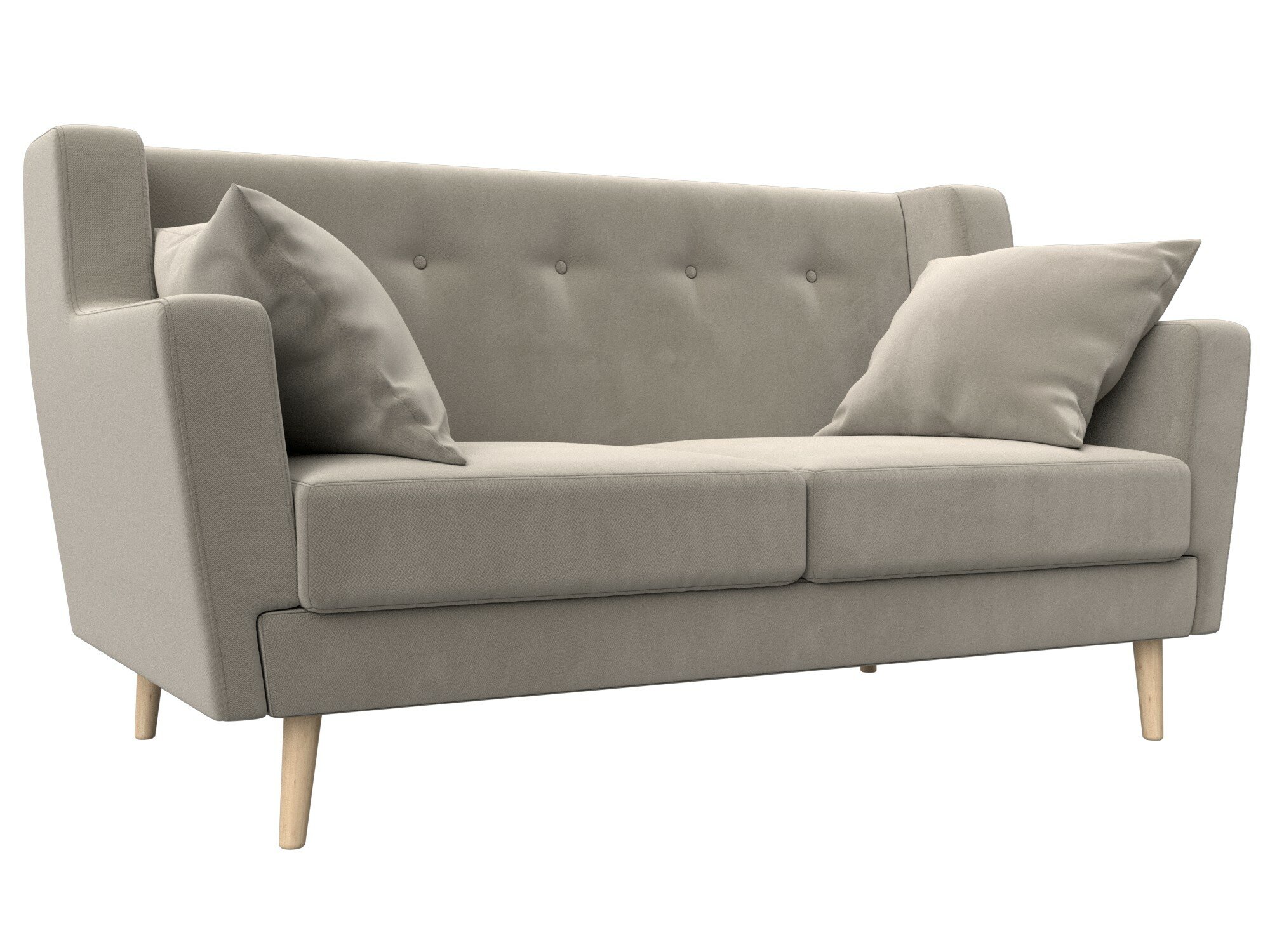 Диван кухонный прямой Брайтон 2, микровельвет, механизм нераскладной, бежевый, 139x77x85см. Хит Диванов