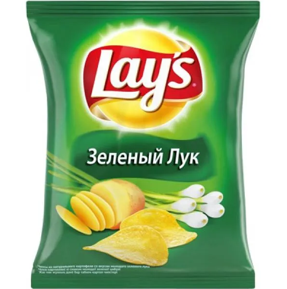 Чипсы Лейс, Зеленый Лук, 140 гр