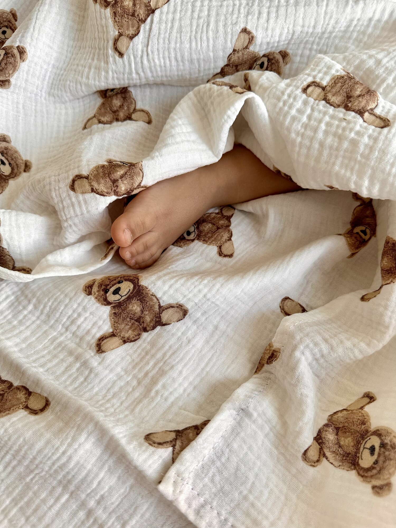 Муслиновая пеленка большой размер 95х135 см жатый муслин