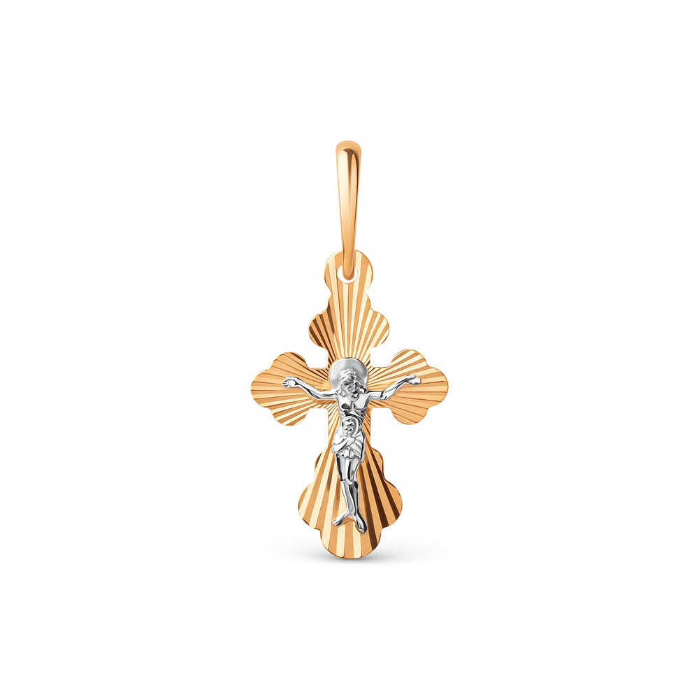 Крестик, красное золото, 585 проба