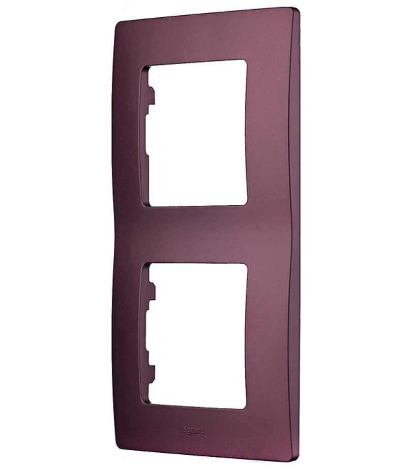 Рамка Legrand Etika 672562, 2 поста, глянцевая, IP20, сливовая
