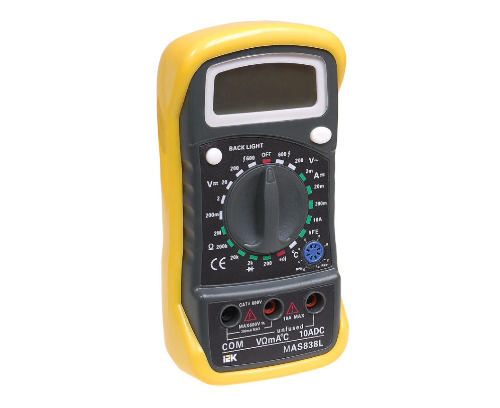 Мультиметр цифровой IEK Master MAS838L LCD дисплей