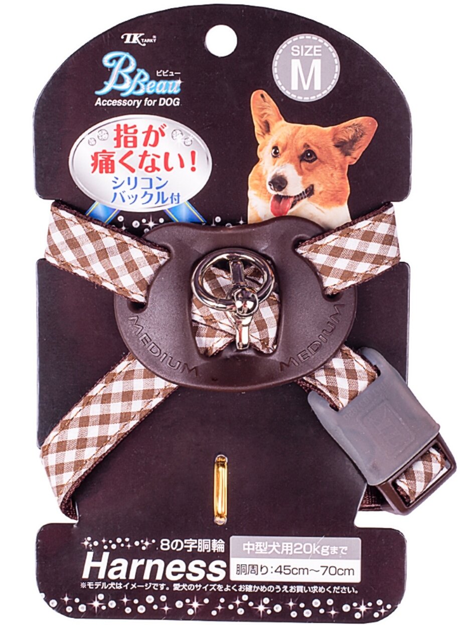 Шлейка для собак Japan Premium Pet парижанин "Легко Надеть" с защитным механизмом от перекручивания, размер М