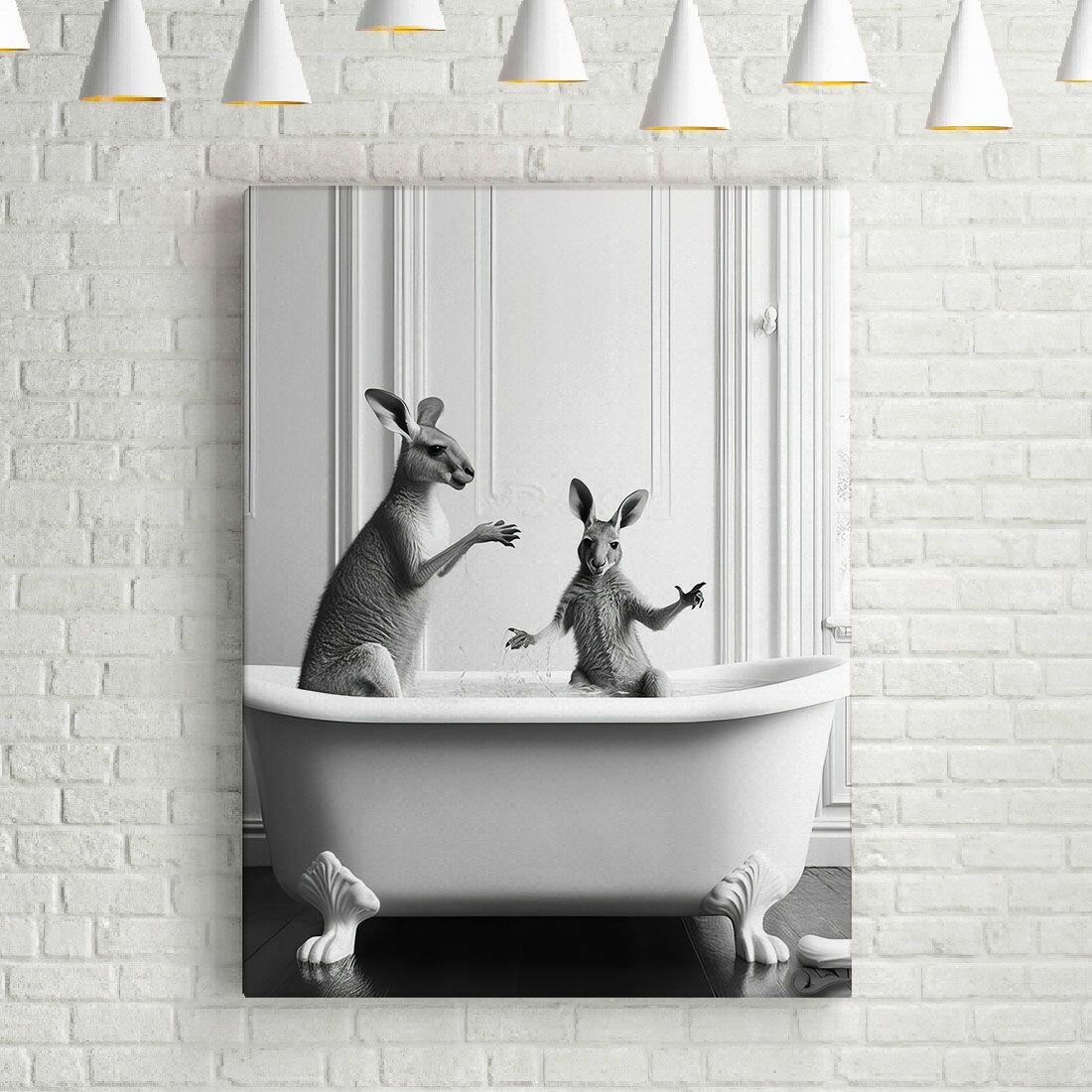 Картина на стену 20х30 Смешные зверушки забавные животные в ванную комнату
