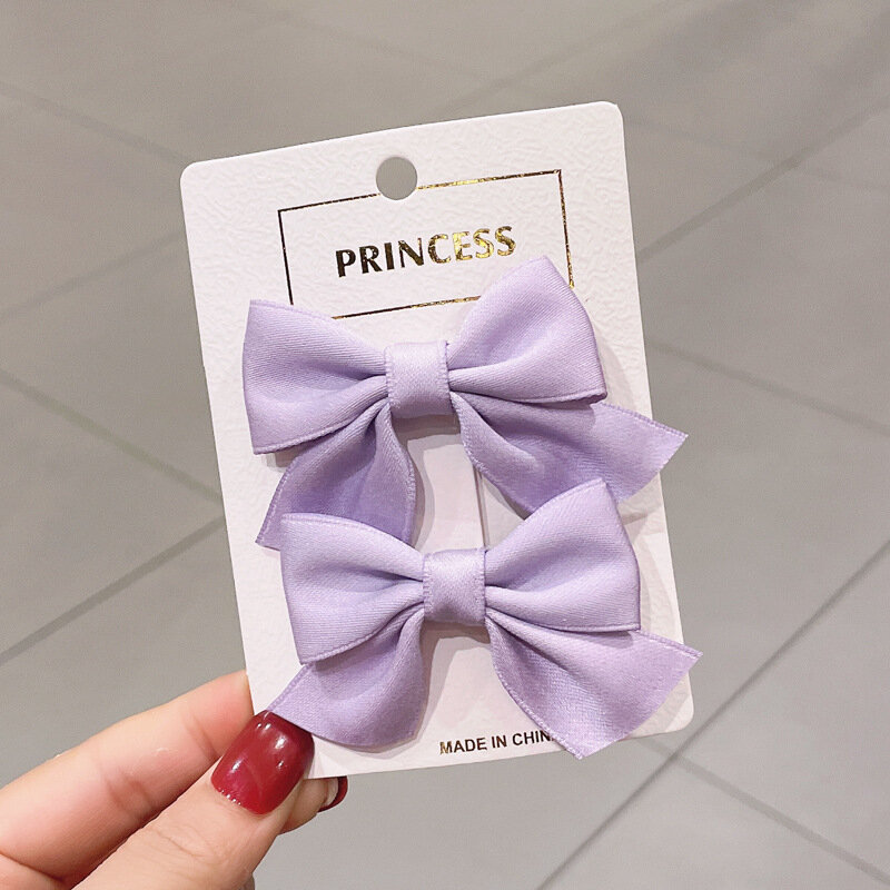 Заколка для волос "Бант", детская, парная упаковка, цвет 216 фиолетовый