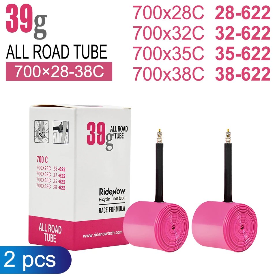 Камера RideNow для шоссейного велосипеда 700x28 32 35 38C 2PC 39g 700X28-38C, 65mm