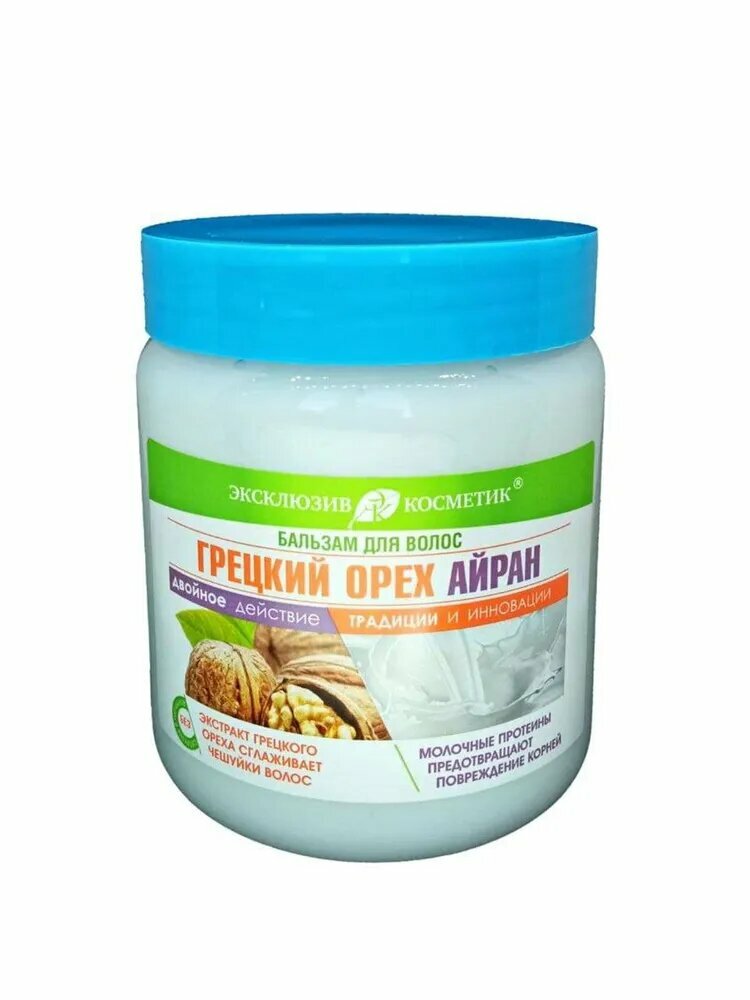 Бальзам для волос Эксклюзив Косметик, Грецкий орех и айран, 500 гр.