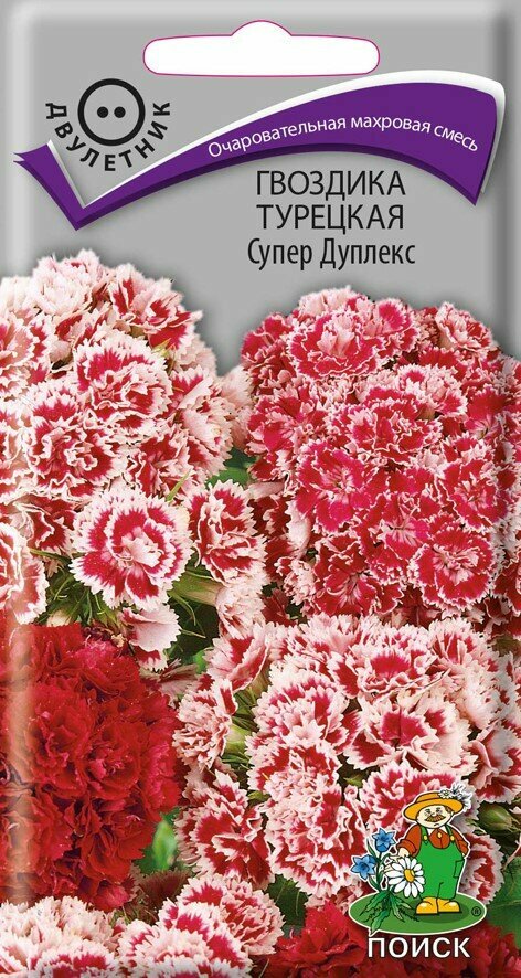Семена гвоздики турецкой "Супер Дуплекс" 10 упаковок по 0,3 гр - обеспечит вам яркие и красивые цветы на вашем участке.