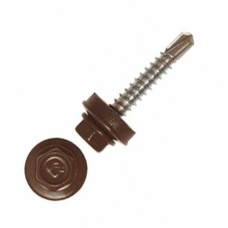 Саморез кровельный 4,8х28 RAL8017 коричневый шоколад (250шт) премиум