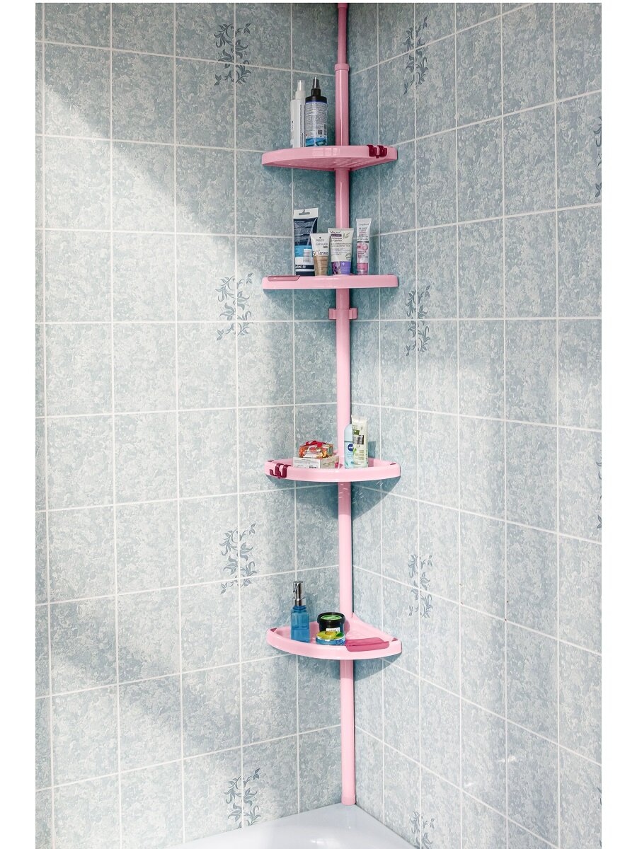 Полка Primanova, 4-х уровневая, угловая, для ванной, пластик