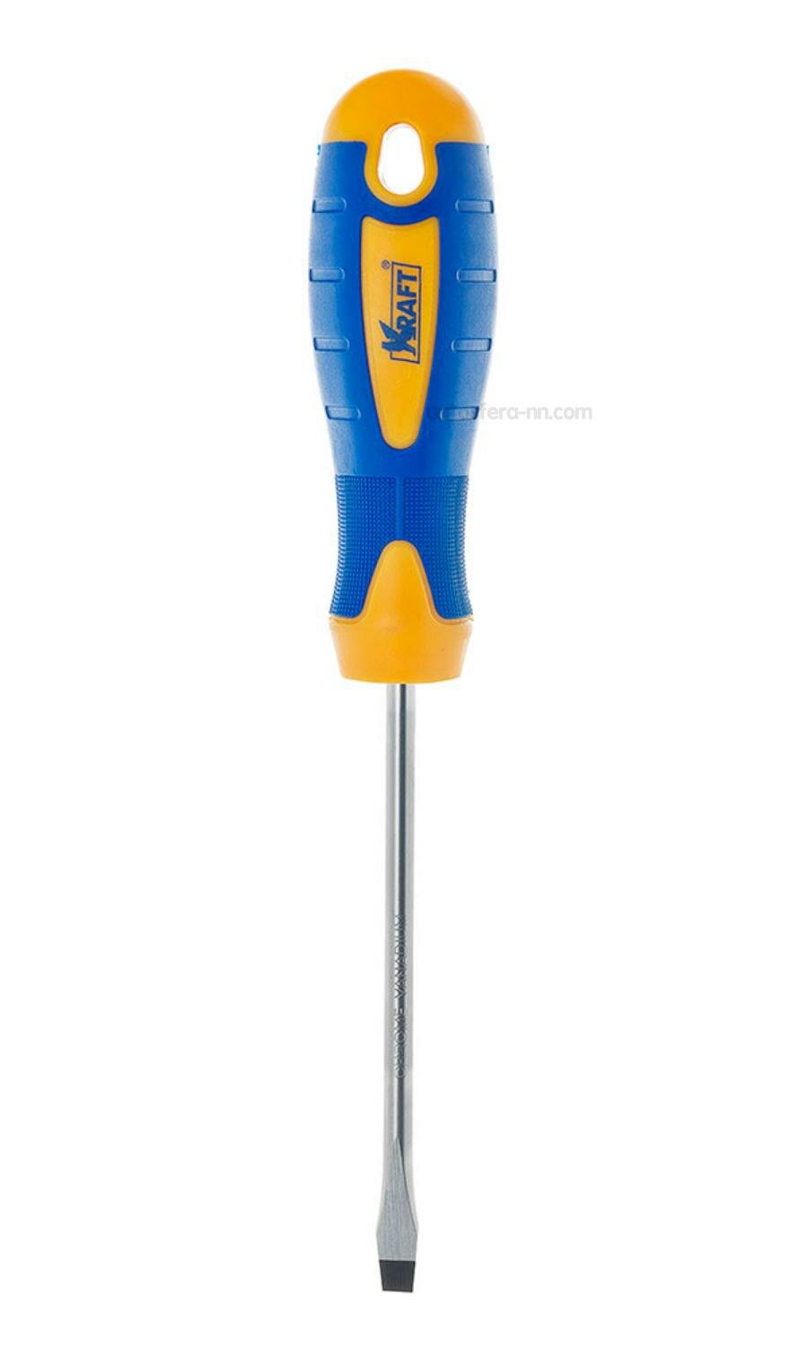 KRAFT KT700415 Отвертка шлицевая 8х150 ( Cr-V двухкомп. рукоятка намагничен. наконечник)