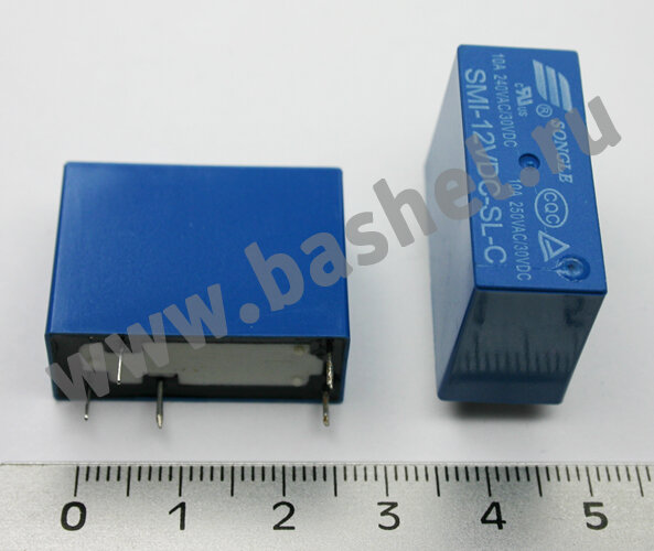 RELAY SMI-12VDC-SL-C 10A (14F1), Реле, (упр:12В/DC, комм: 10A/240В/AC, 1NO/1NC, Cu+Ag, R-coil:200 Ом)