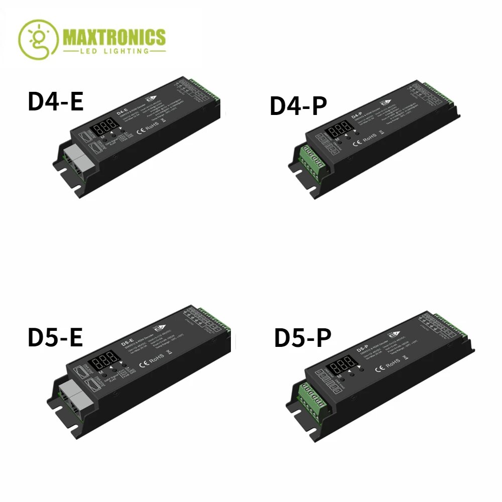 Maxtronics D4-P RGB контроллер DMX512 12-36VDC 4CH*8A — фото 1