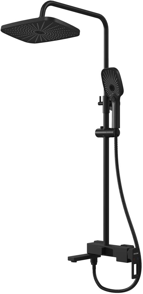 Душевая система Grossman Pragma 500. K35.03.210 300x190 мм, со смесителем, черный матовый
