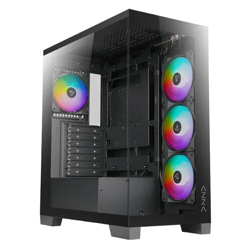 Корпус ATX AZZA Cove, Midi-Tower, без БП, черный [csaz-570b cove]