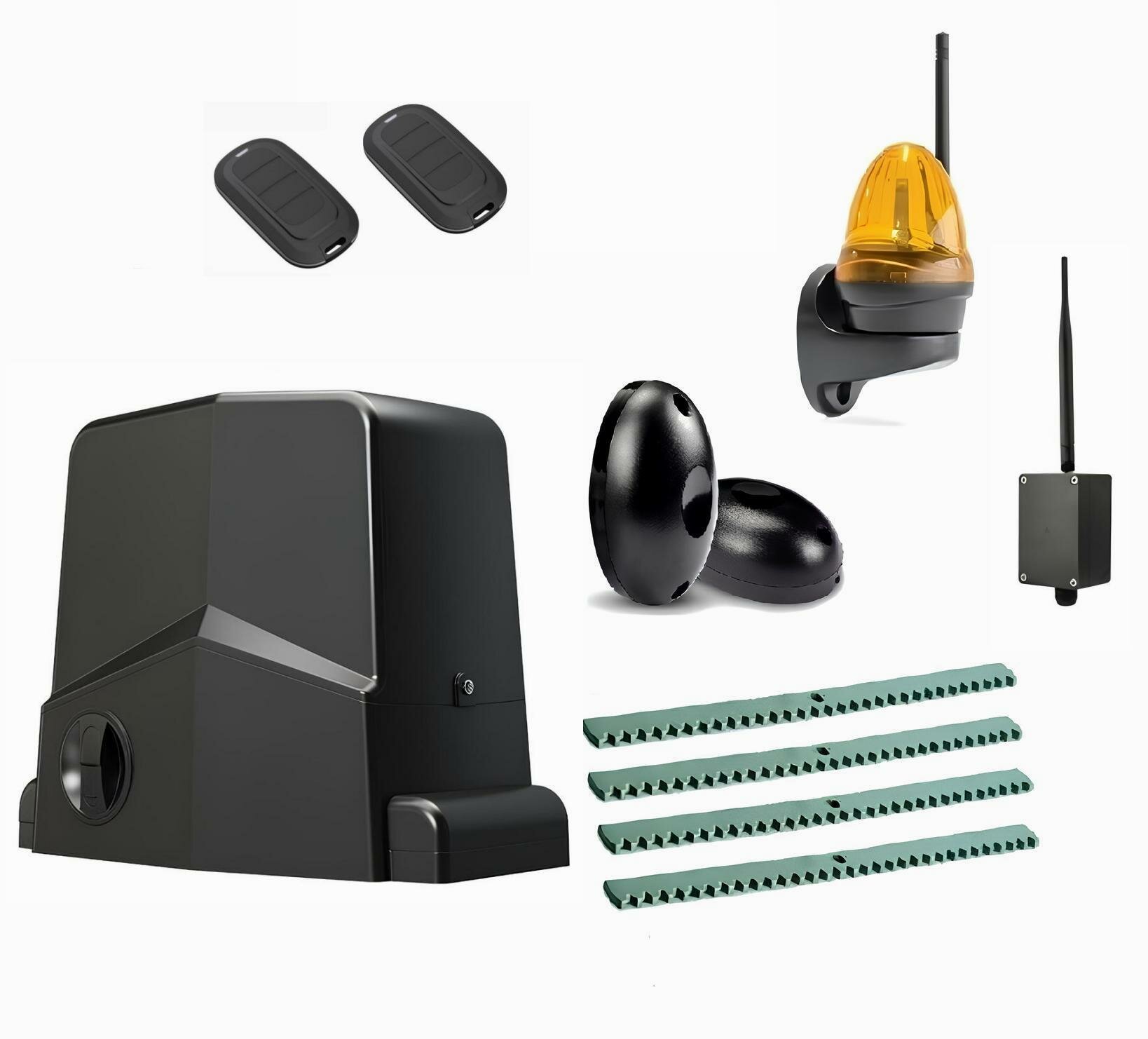 Автоматика для откатных ворот ARW-600MKIT FULL4-K-BT, комплект: привод, 2 пульта, лампа, фотоэлементы, 4 рейки, Bluetooth-модуль