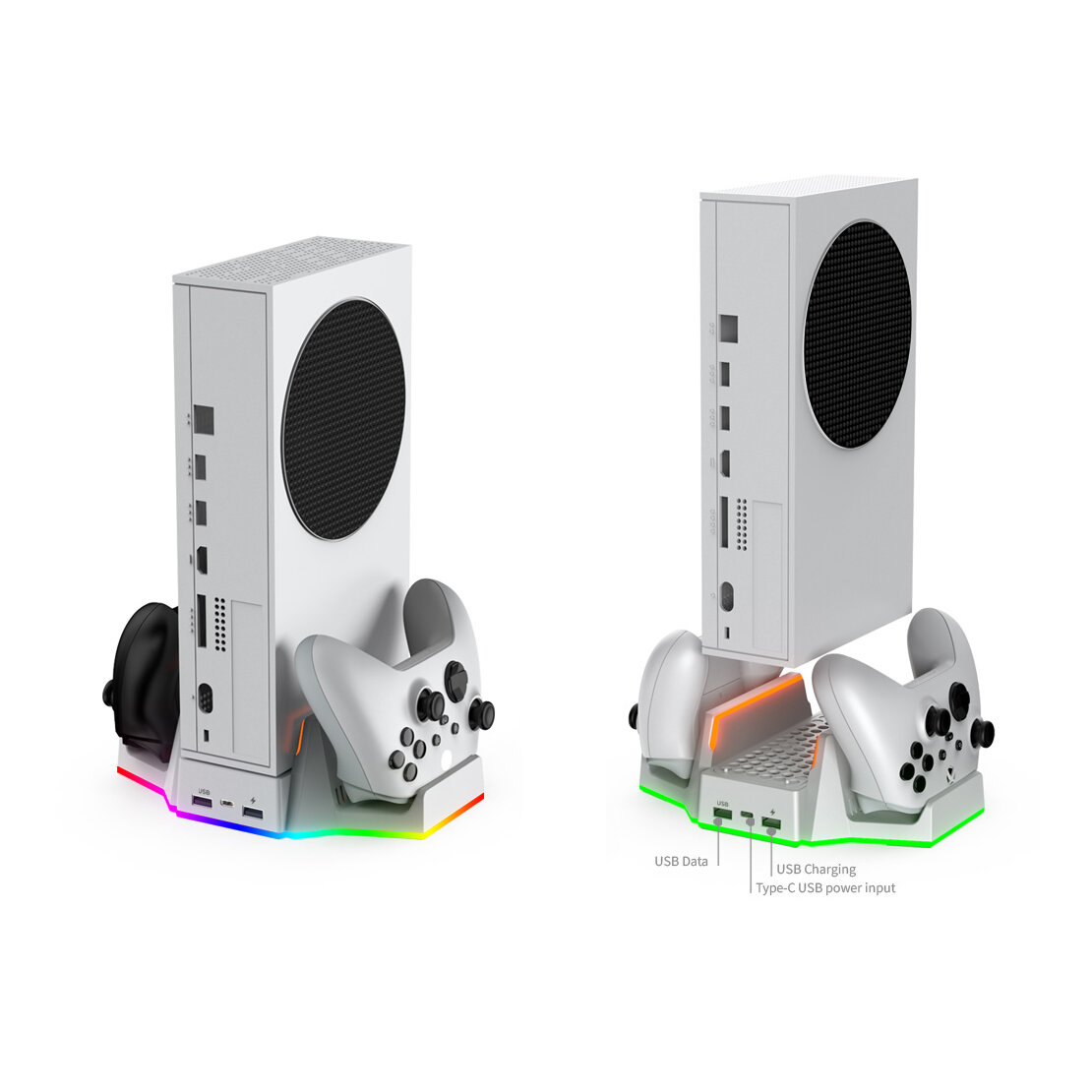 Многофункциональный стенд с функцией охлаждения и RGB подсветкой для Xbox Series S (Dobe TYX-0663D)