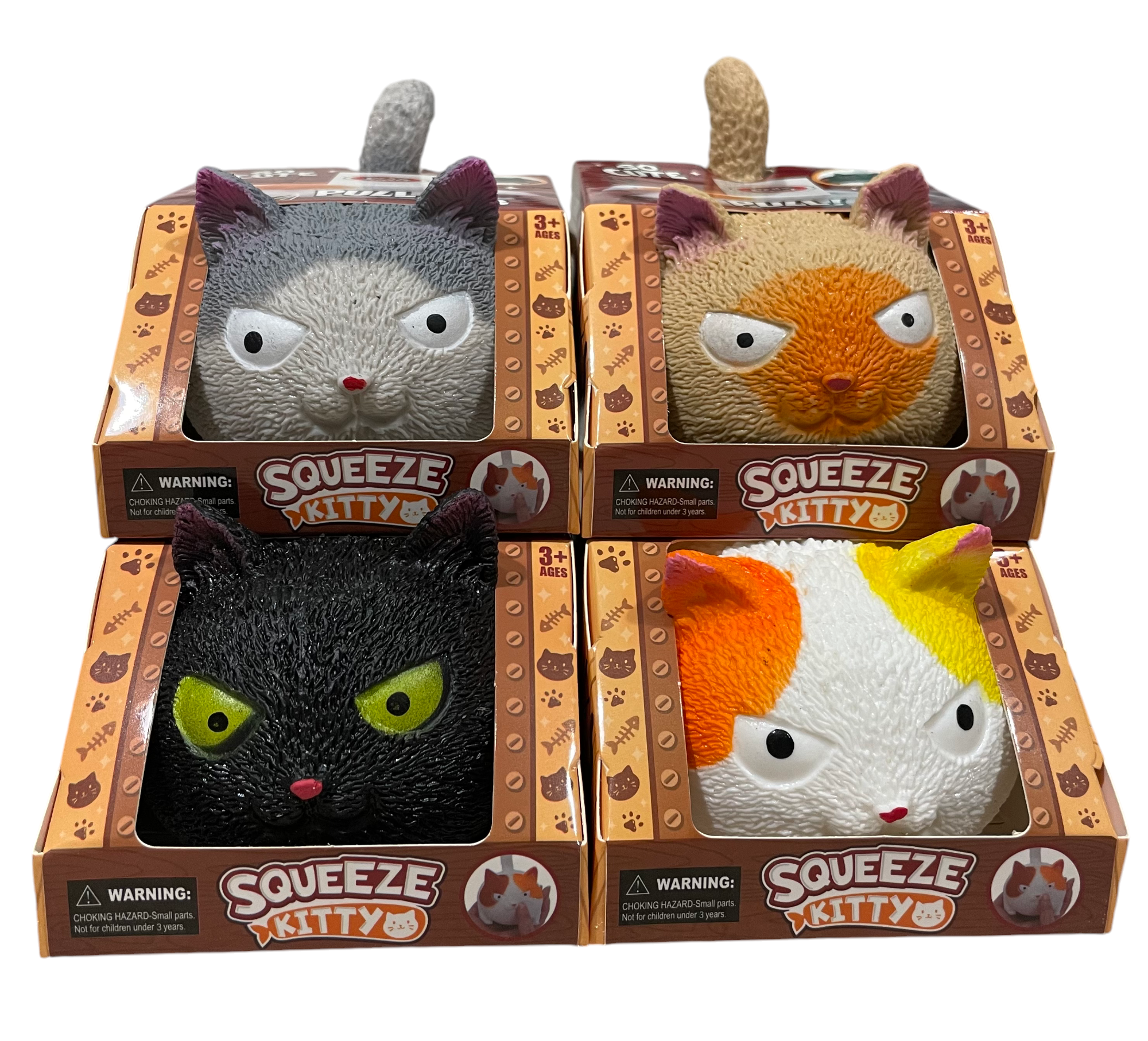 Игрушка Котёнок / Сквиш / Антистресс / Набор 4 штуки.