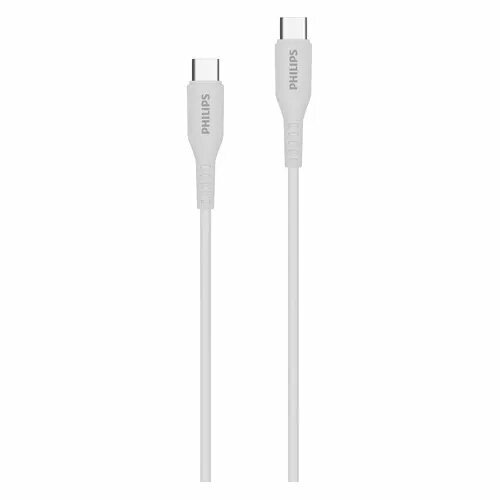 Кабель Philips DLC8601, USB Type-C (m) - USB Type-C (m), 1.2м, в оплетке, белый
