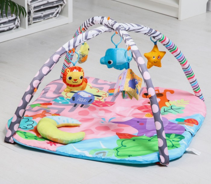 Развивающий коврик «Слоник», с дугами, квадратный