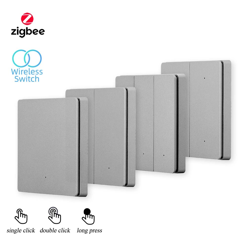 Беспроводной Zigbee переключатель 3-ганг, серый
