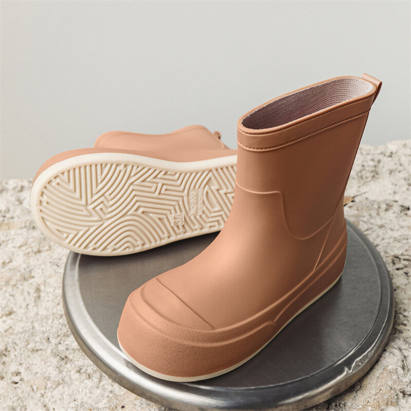 Летние полусапожки, модные резиновые сапоги для женщин, корейский стиль, простая одежда для отдыха, универсальная водонепроницаемая обувь, нескользящая резиновая обувь для кухни, водонепроницаемая обувь для мытья автомобиля, женская