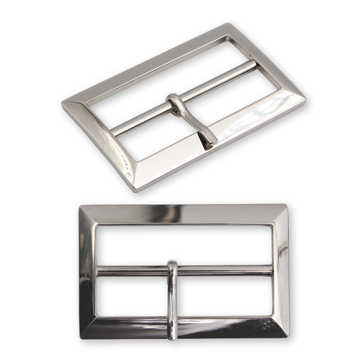 Пряжка для ремня 50 мм, металлическая, прямоугольная, Айрис (серебро никель)