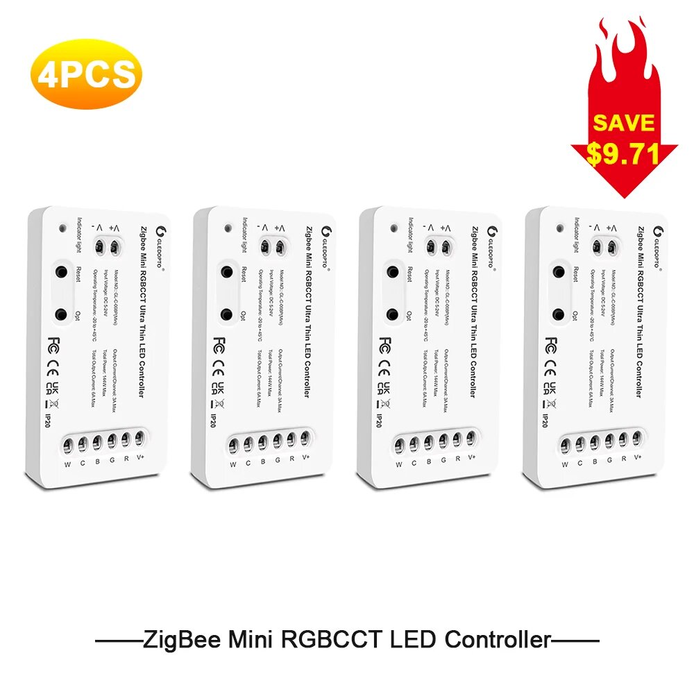 GLEDOPTO RGB Контроллер Zigbee 3.0 4PCS RGBCCT