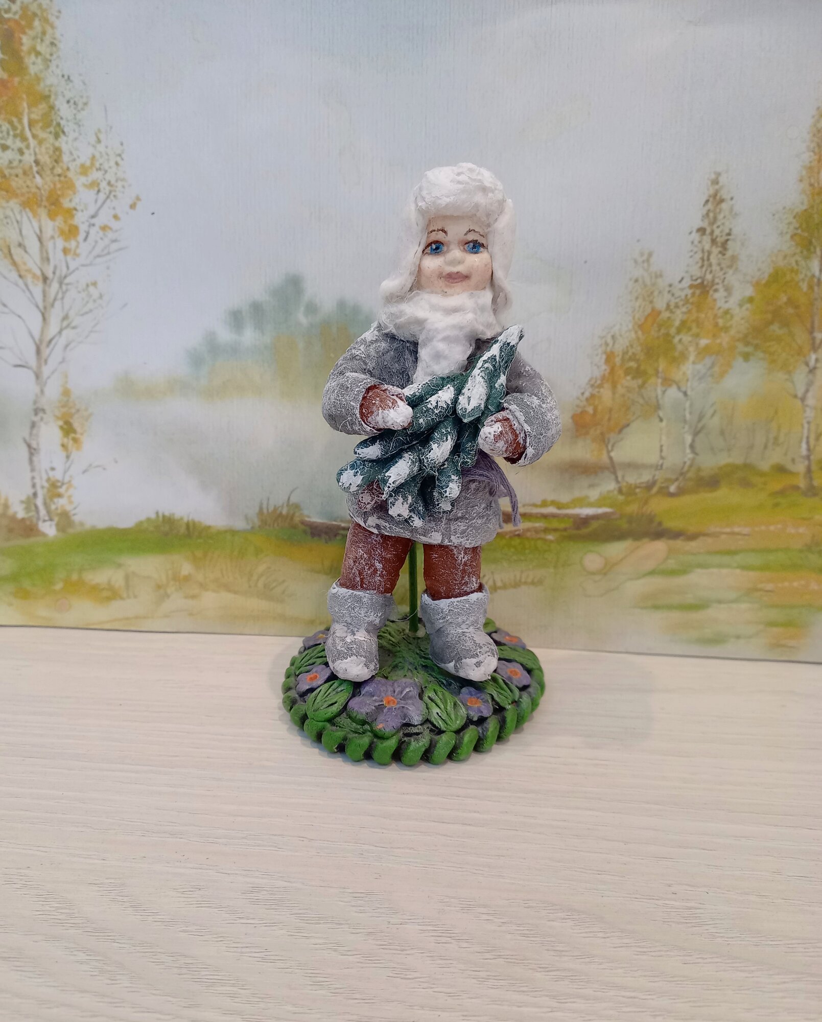 Ватная игрушка "Ванька с ёлочкой"