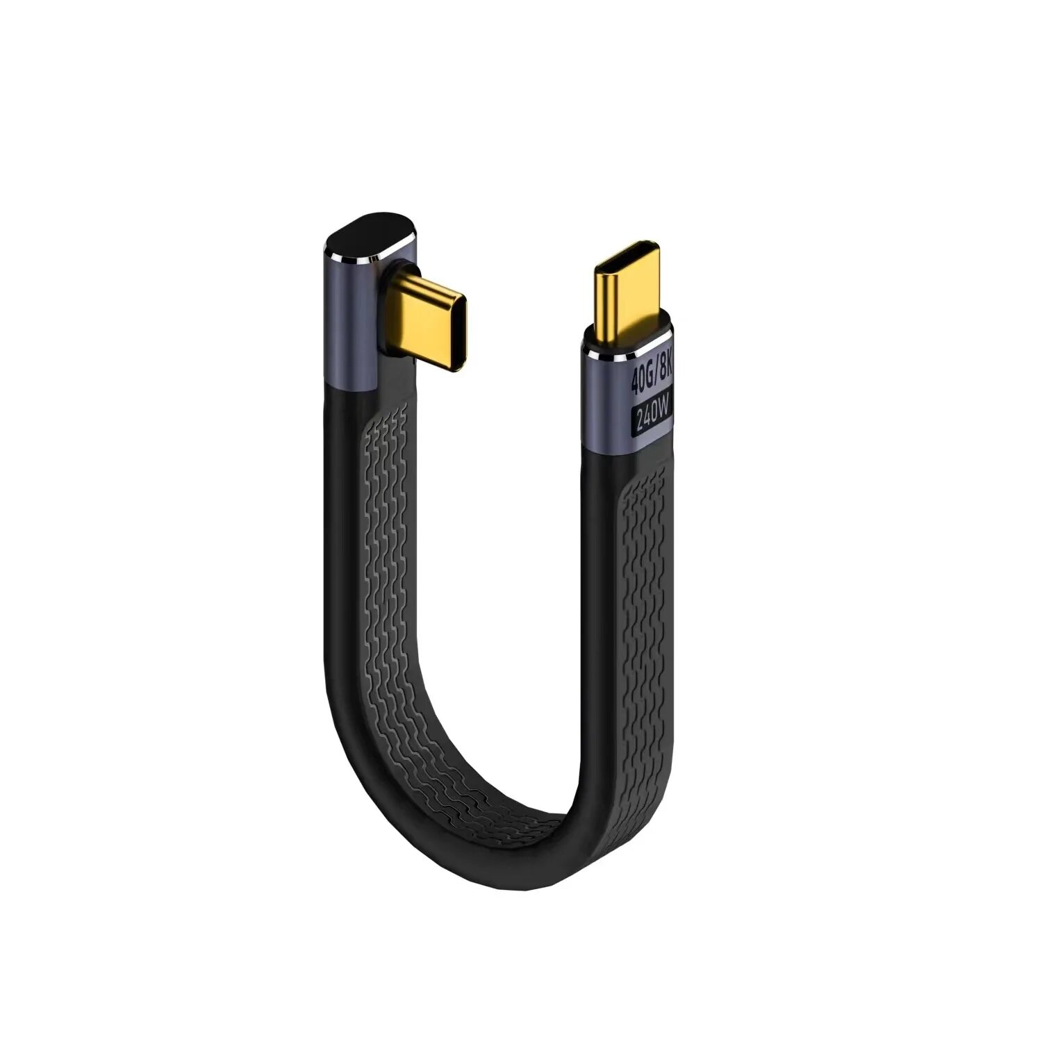 USB4 Type-C кабель 13,5 см, Thunderbolt4, 40 Гбит/с, PD240W, черный