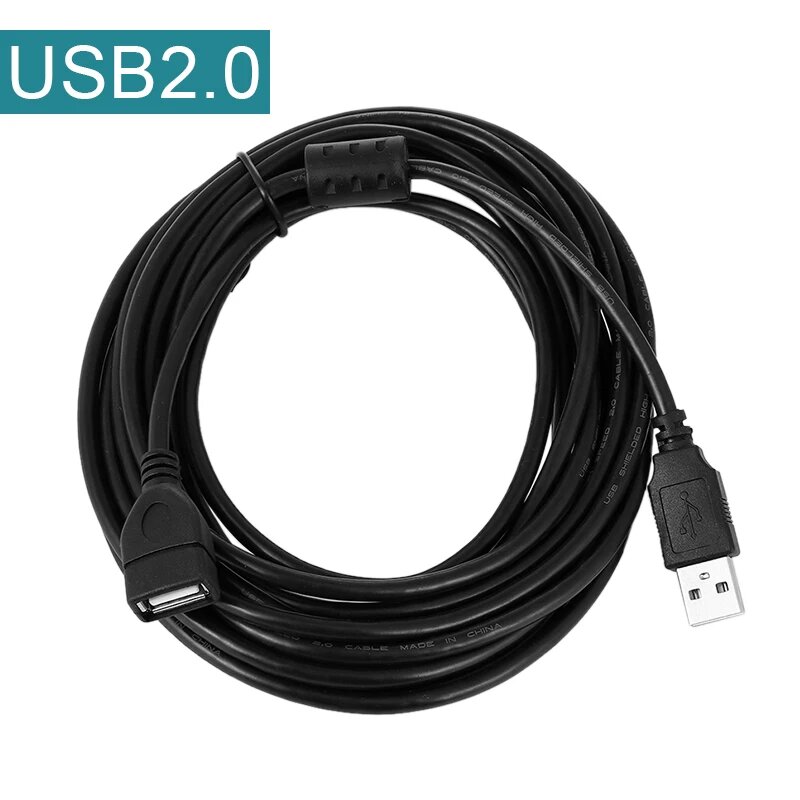USB кабель удлинитель 0,6 м 1 м 1,5 м 3 м 5 м черный 1.5m