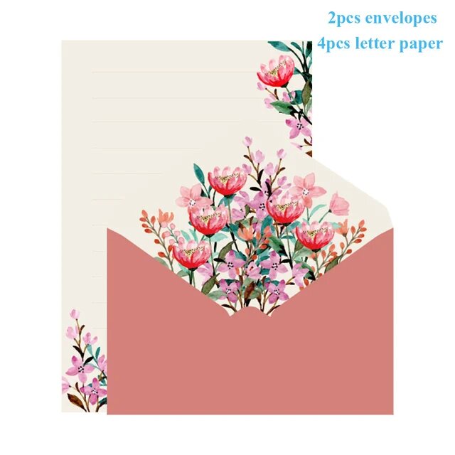MOONBIFFY набор бумаг для писем с конвертами Begonia flowers