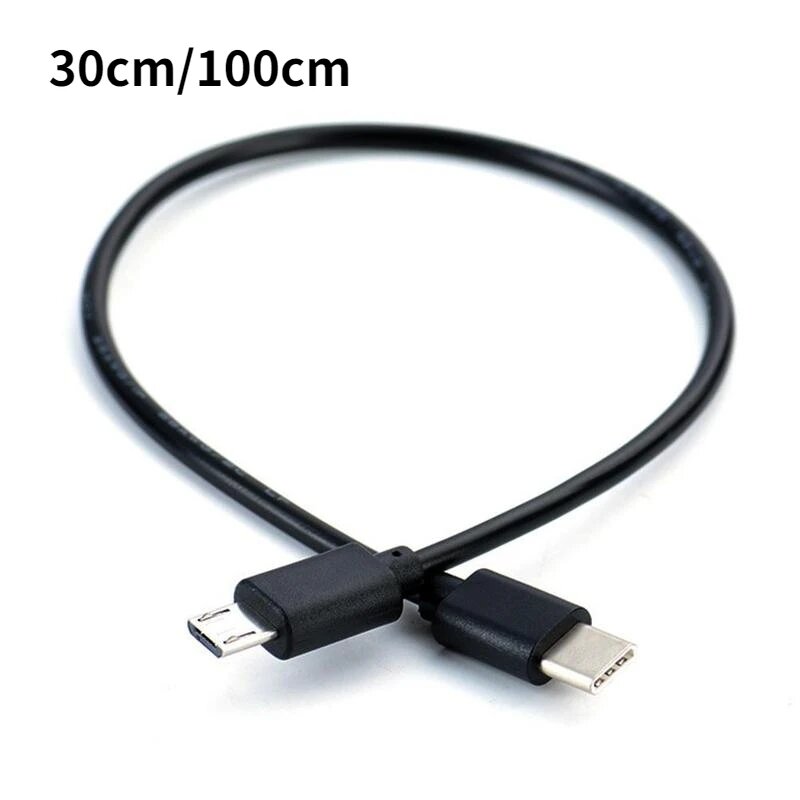 30 см/100 см кабель типа C к Micro USB, черный кабель USB-C «папа» к Micro USB «папа» для Huawei для Xiaomi