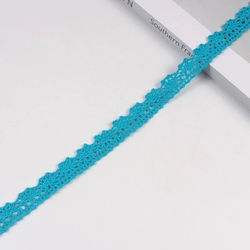 Хлопковое кружево abei, 1.3 см, 5 ярдов Бирюзовый, 1, 5 ярдов
