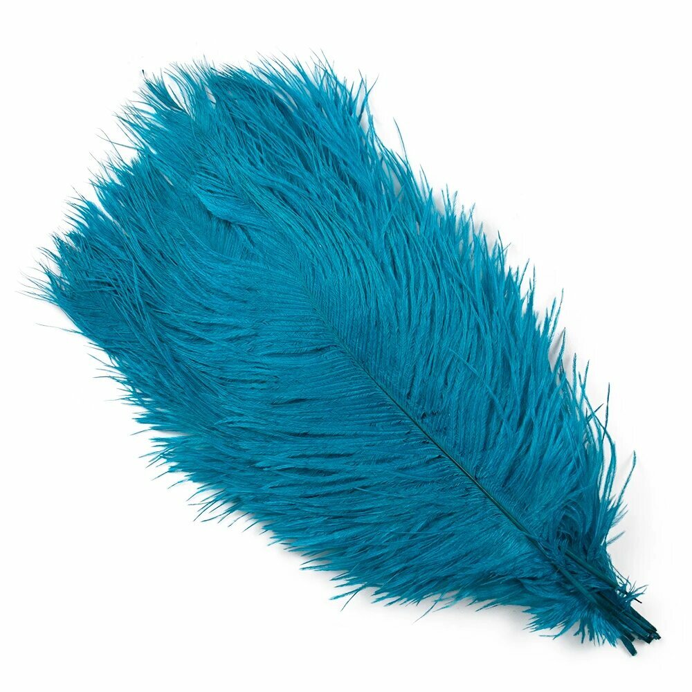 Декоративные перья страуса LZA FENGJ 10 шт. Синий, 50-55cm 20-22inch, Hole blue