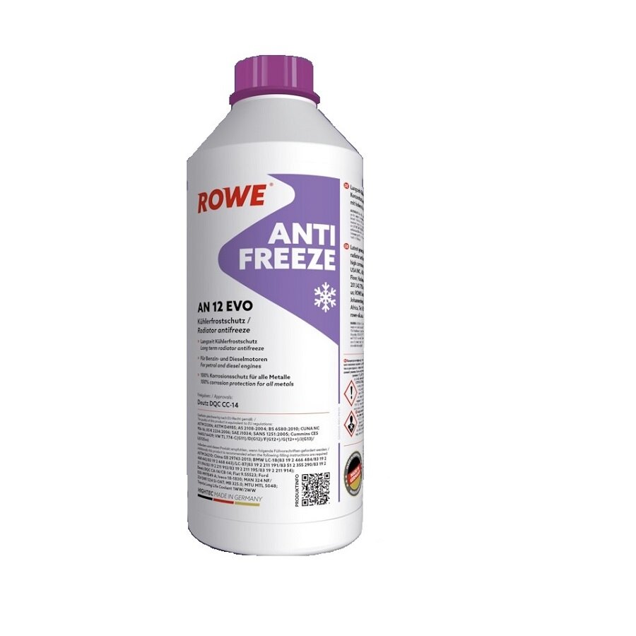 Антифриз концентрат фиолетовый ROWE HIGHTEC ANTIFREEZE AN G12 EVO, 1,5 литра канистра