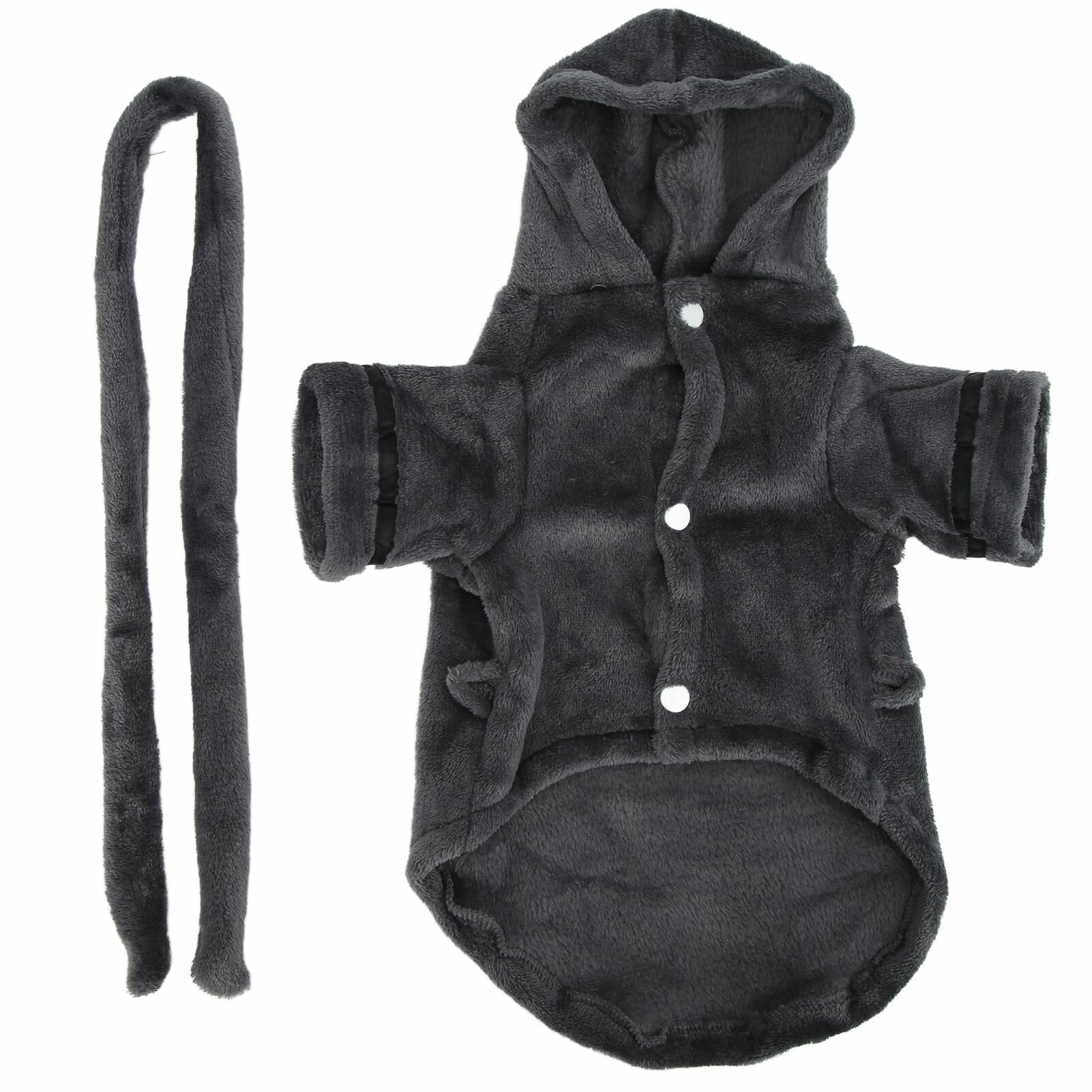 Плюшевый халат с капюшоном и поясом, впитывающий, для щенков/кошек, L