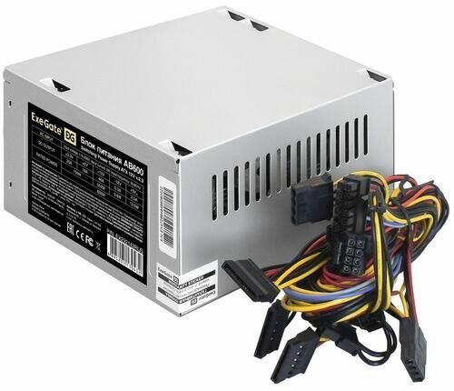 Exegate EX292142RUS Блок питания 600W ExeGate AB600 ATX, 8cm fan, 24pin, 4pin, 3xSATA, 2xIDE, FDD