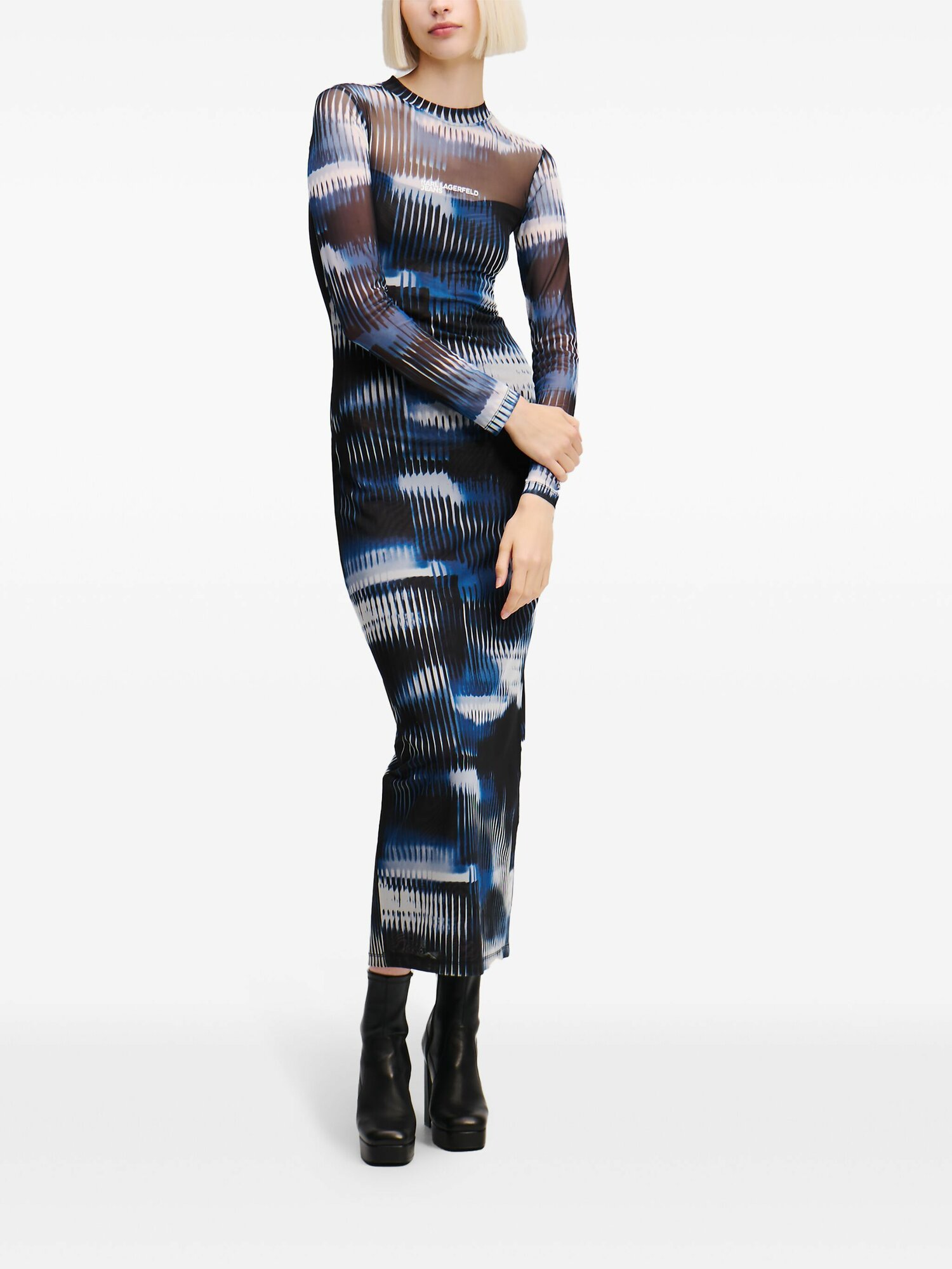 Платье KARL LAGERFELD JEANS Glitch, размер 34, черный — фото 1
