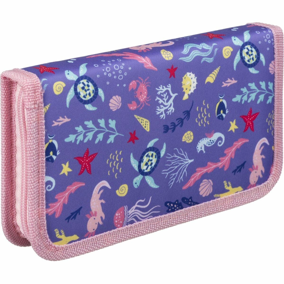 Пенал школьный 1 отделение Комус Класс Аксолотль, 190x110x20мм, ткань (1906067), 20шт.