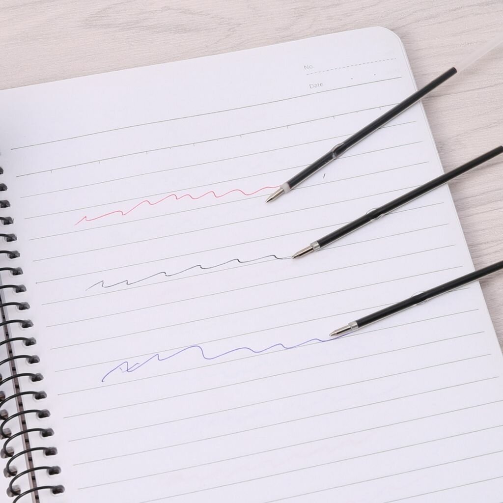 100 шт. сменные стержни для шариковых ручек 0.7 мм, синяя/красная/черная паста, 107 мм