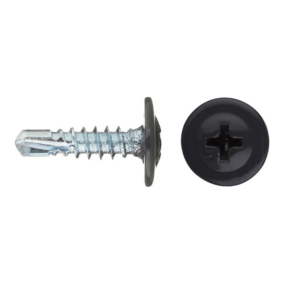 Саморезы клопы 16x4,2 мм с буром серый RAL 7024 (80 шт.)