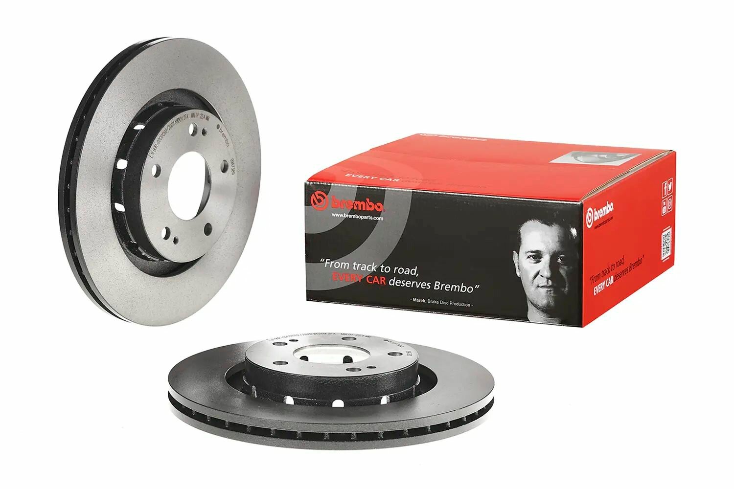 Диск тормозной передний Brembo 09. A738.11