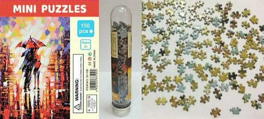 ПазлыВКолбе 150 деталей. Дождливая погода. MINI PUZZLES (10*15 см) 33-106, (YIWU XINSHIXIAN ARTS AND CRA