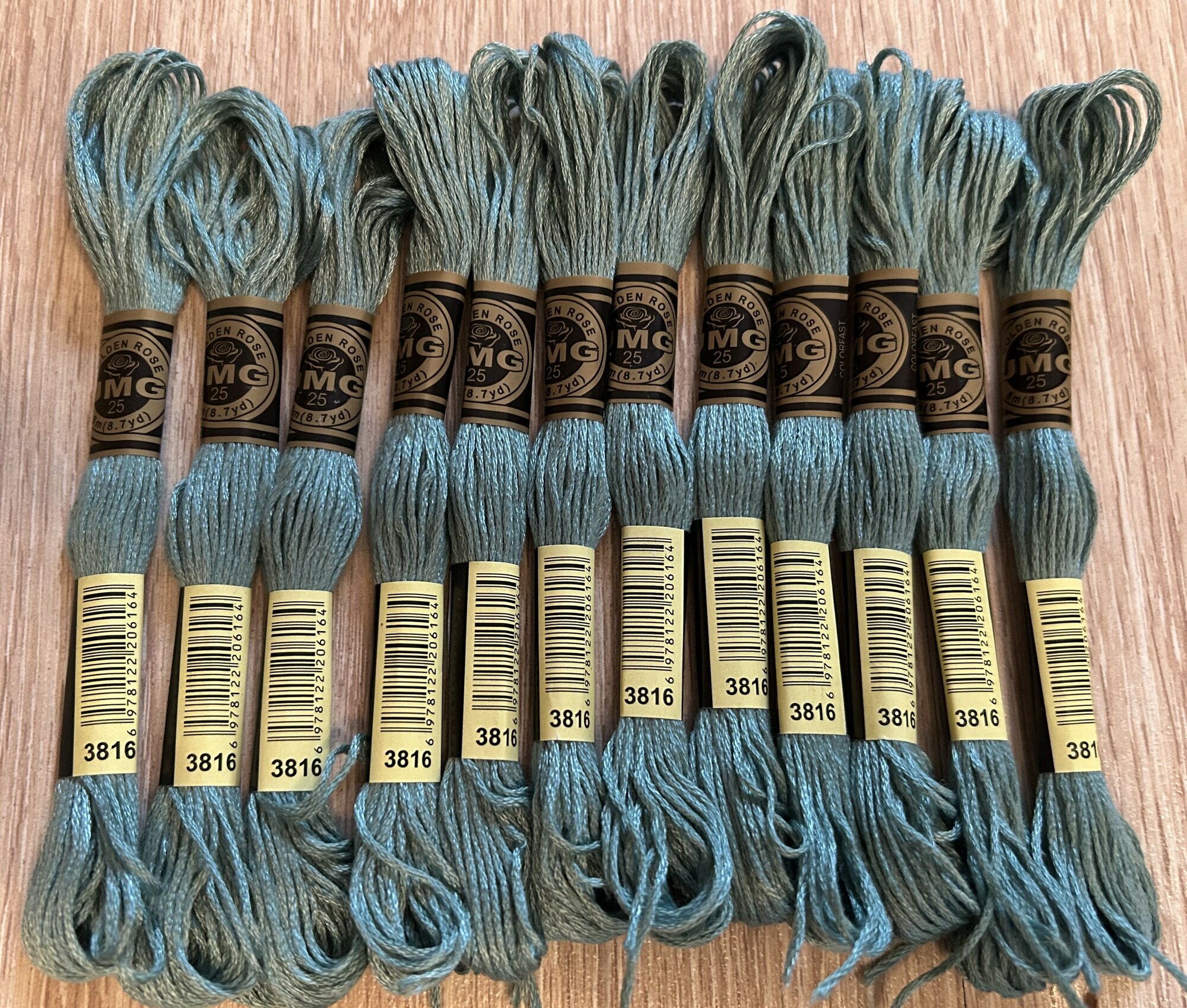 Нитки для вышивания JMC мулине (150-3866) 100% полиэфир 12 штук x 8 м