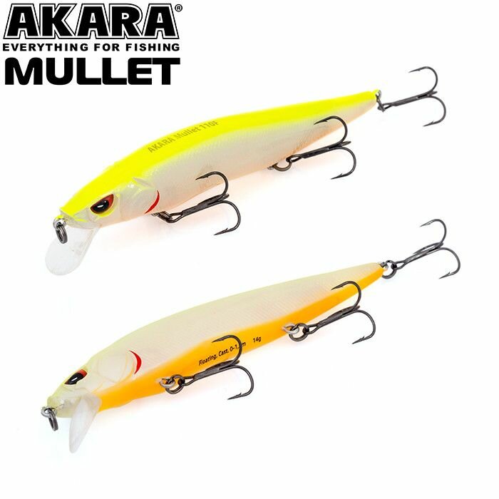 Воблер Akara Mullet 110F 14гр. (1/2 oz 4,3 in) A125