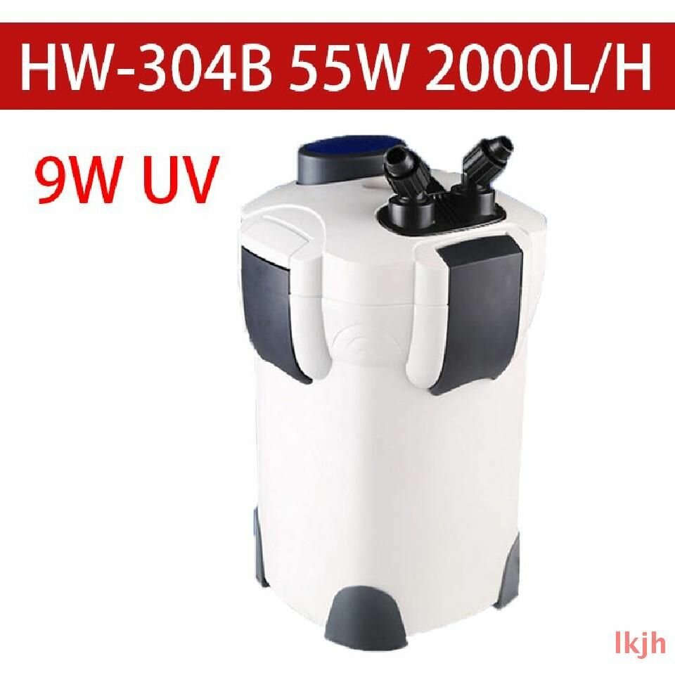 Внешний фильтр для аквариума, HW-304B 55 Вт 2000Л/ч, полный комплект аксессуаров, с ультрафиолетовой бактерицидной лампой мощностью 9 Вт