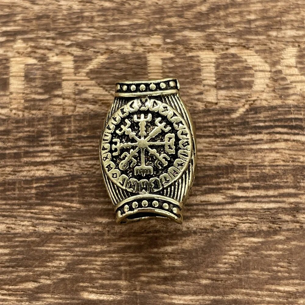 Бусины для волос "Руны", античная бронза, 1 шт. Compass Bronze